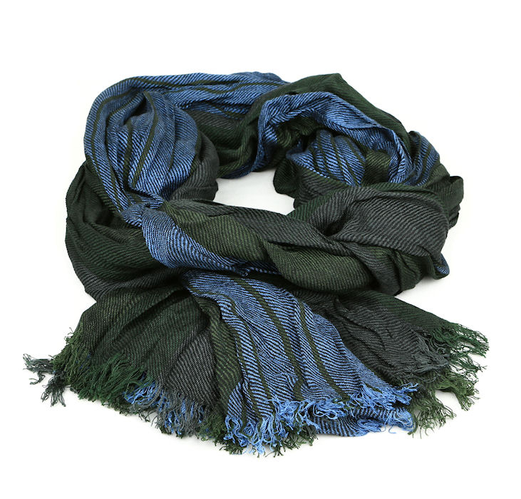 Pánsky šál CASAMODA čierno-zeleno-modrý 800-308 | All4Men.sk