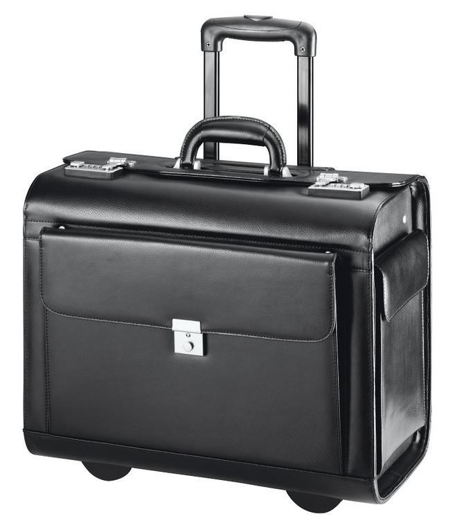 Kožený pilotný kufor na kolieskach s držiakom 2870 | All4Men.sk