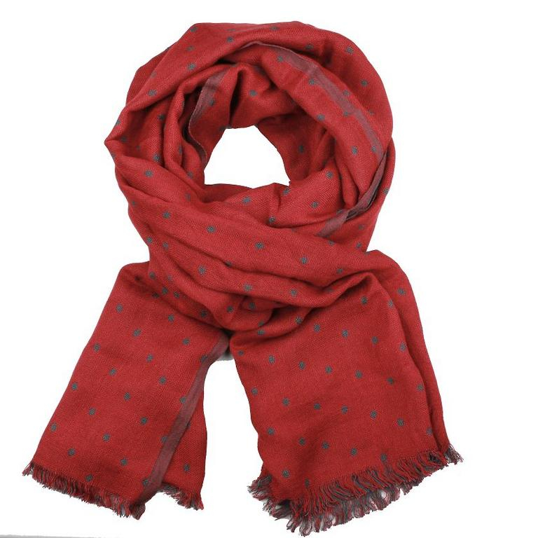 Pánsky šál s bodkami CASAMODA 472805000 šedo - červený | All4Men.sk
