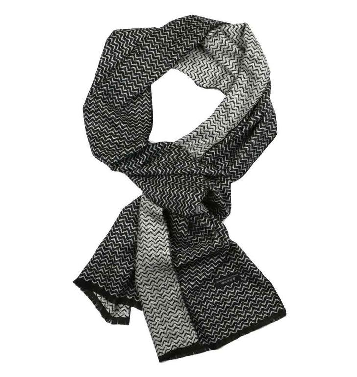 Teplý pánsky šál na zimu z viskózy ORSI- čierno- biely | All4Men.sk