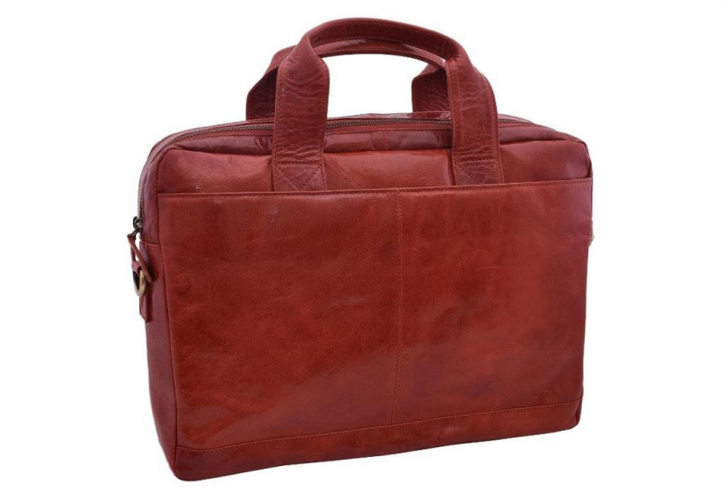 Kožená taška na notebook dvojkomorová MERCUCIO červená | All4Men.sk