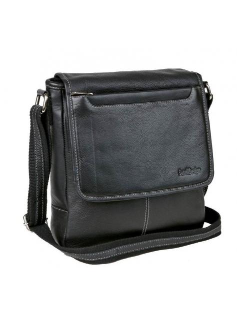 Kožená taška s poklopom 23x26 cm SENDI IG1102-BL | All4Men.sk